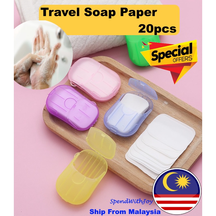 SpendWithJoy Sabun Tangan Kertas 20pcs Box Disposable Mini Soap Paper ...