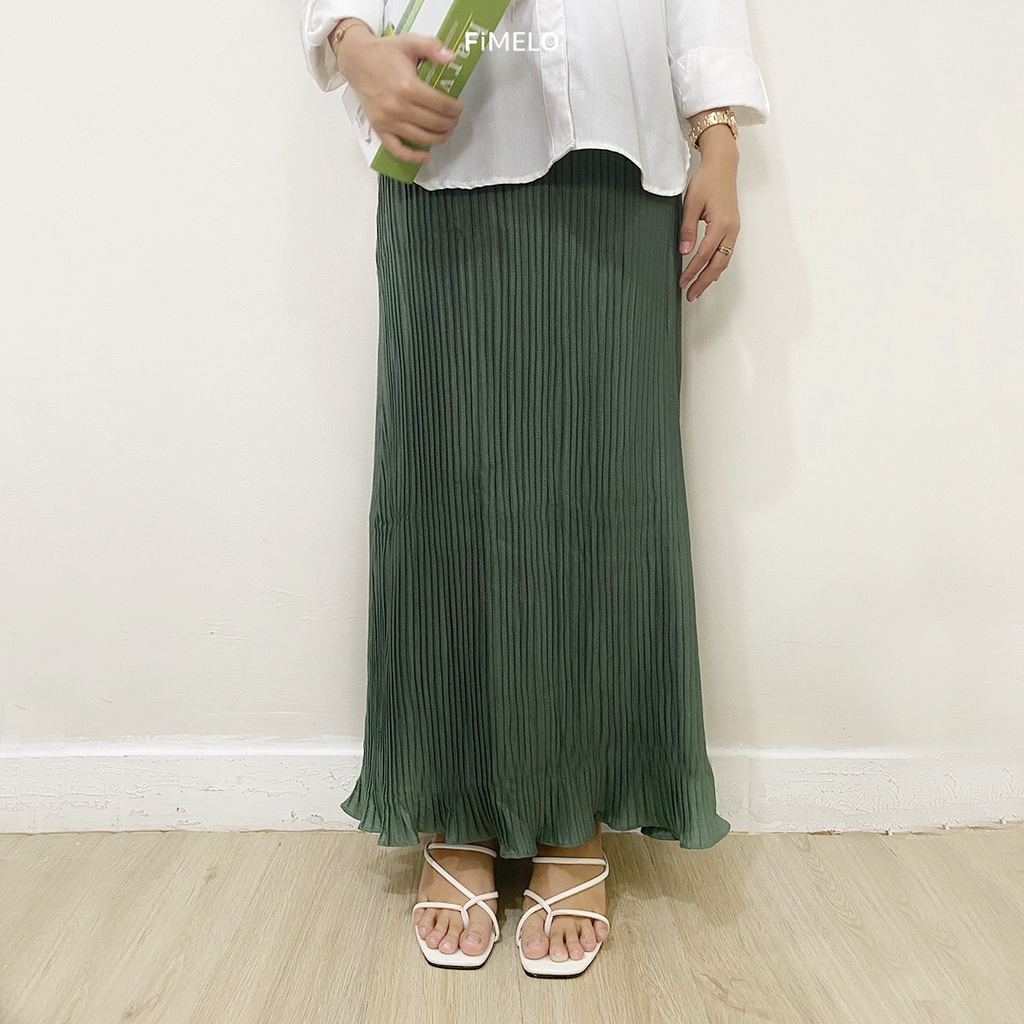 Skirt Plisket (Plisket Long Plain) | Shopee Malaysia
