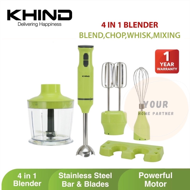 Khind 4 In 1 Hand Blender BH600AS Pengisar Tangan | Shopee Malaysia