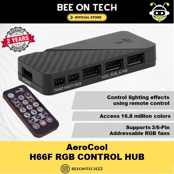 AeroCool H66F RGB CONTROL HUB (6-Port hub with PWM control functions ...