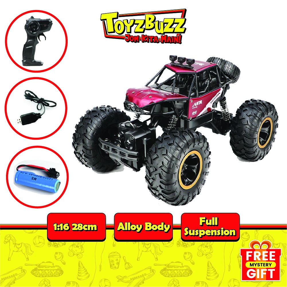 Toyz Buzz 1:16 alloy body full suspension rc monster truck kereta ...