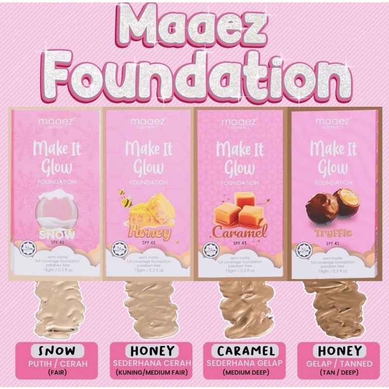 Maaez Foundation Make It Glow by Maaez Cosmetics (15gm) | Shopee Malaysia