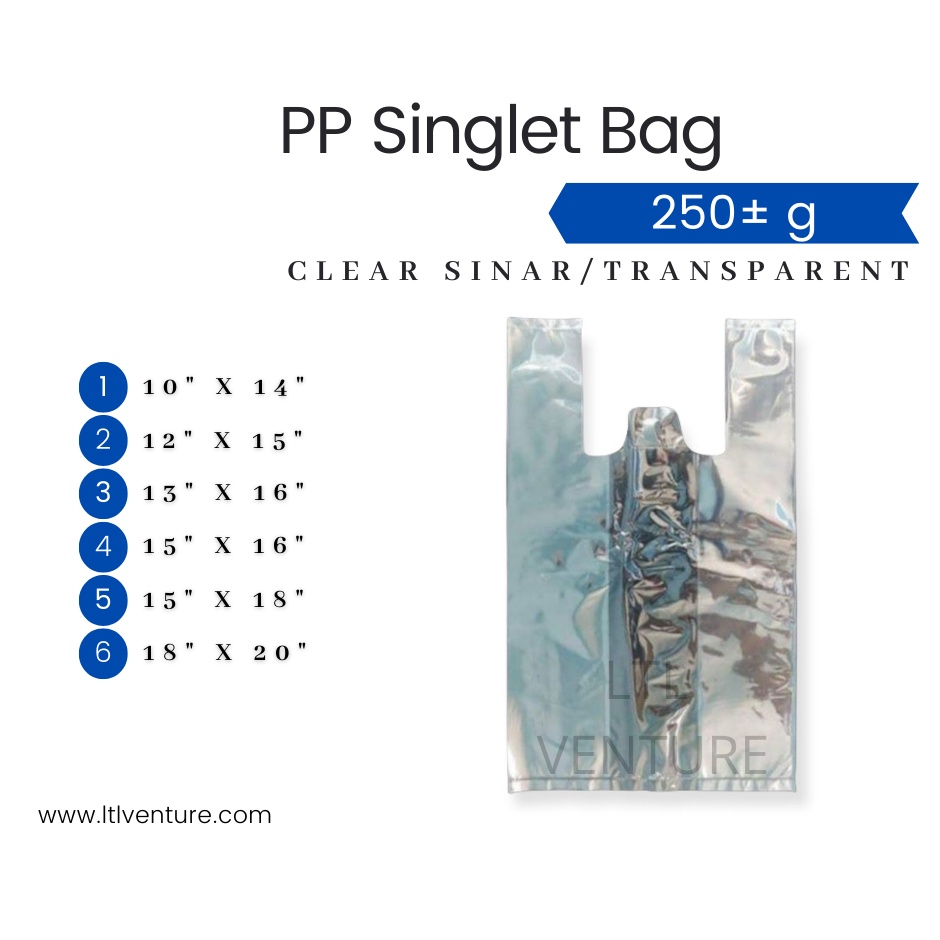 PP Singlet Bag Clear Transparent/Plastik Tangkai Sinar Jernih/Lunch Box ...