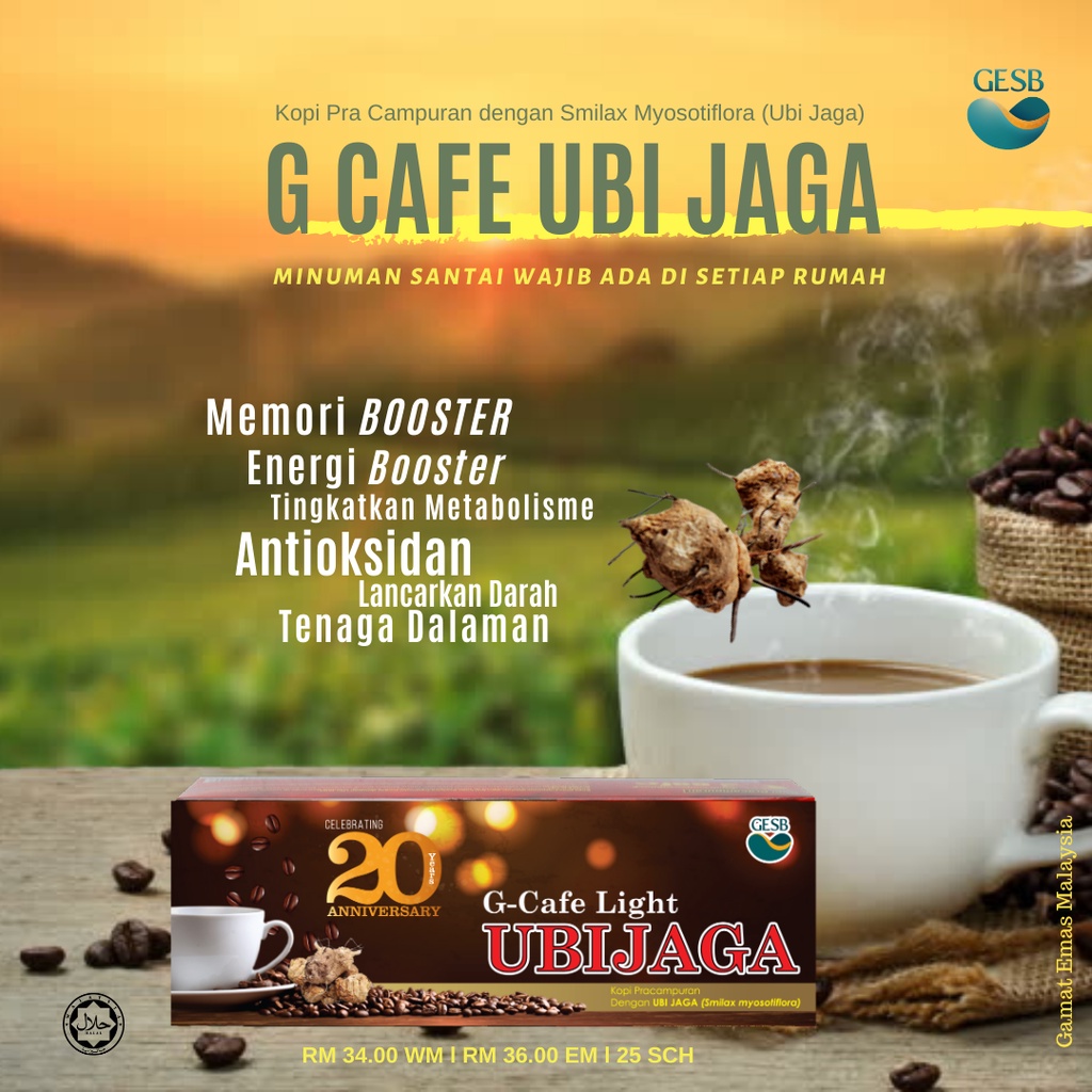 [100% ORIGINAL] Gamat Emas G-Cafe Light Ubi Jaga 25 Sachets/Kopi Pracampuran/Premix Coffee/Kopi ...
