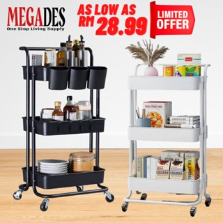 3 Tiers Trolley Storage Rack / Office Shelves Home Kitchen Trolley ...
