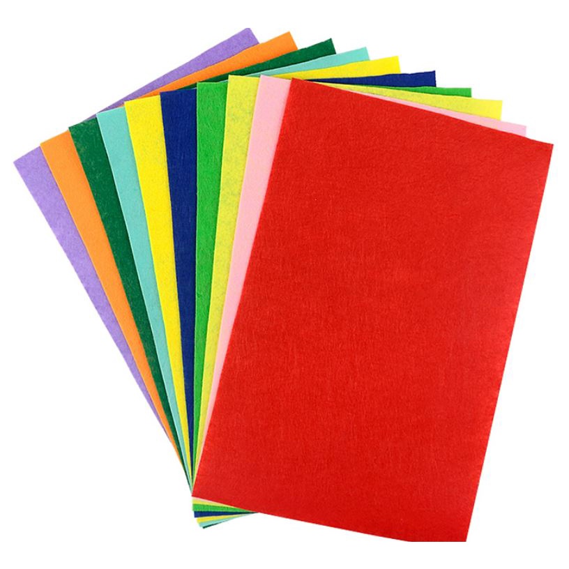 10 Colours A4 Felt Fabric Cloth Sheet Non Woven Felt Paper Sheet Kain ...