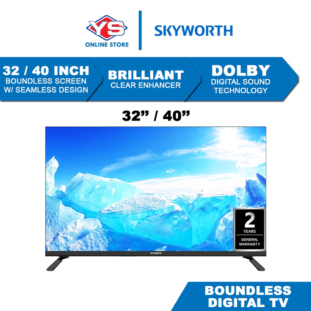 Skyworth 32 Inch HD LED TV 32STD2000 40STD2000 | Shopee Malaysia