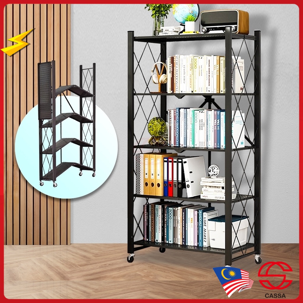 Cassa Corolla Foldable Display Rak Storage Rack With Wheel Rak Dapur ...