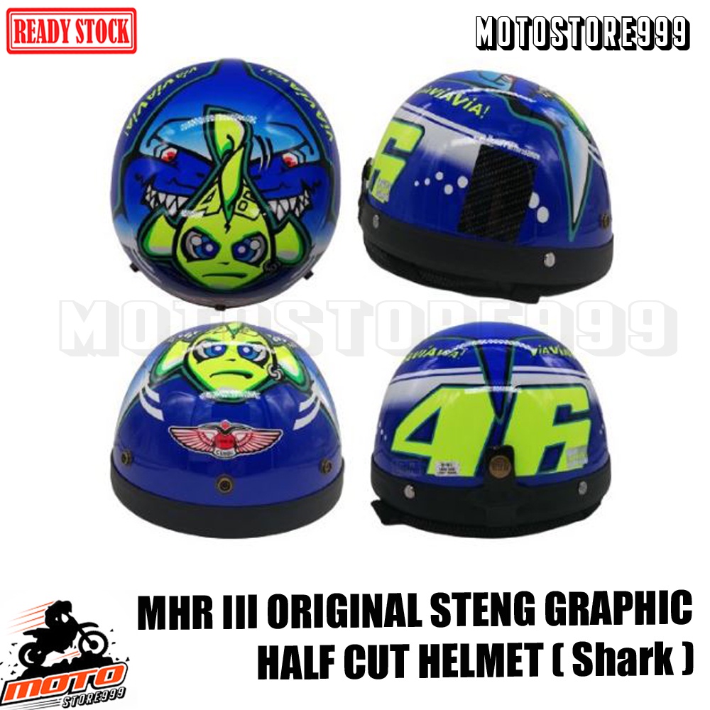 MHR III ORIGINAL STENG GRAPHIC HALF CUT HELMET SHARK READY STOCK ...