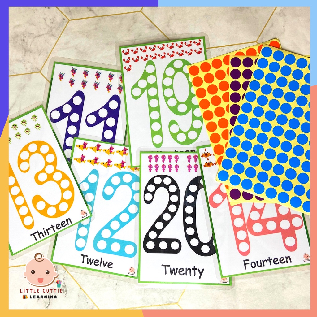 LITTLE CUTTIE Do A Dot Number 11 to 20 Sticker Activity Montessori ...