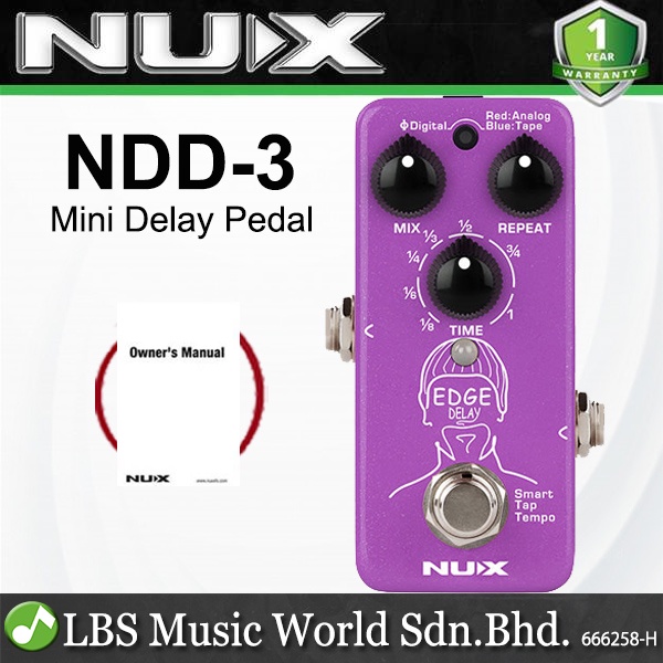 NUX NDD-3 Edge Delay Mini Effects Electric Guitar Effect Pedal (NDD3 ...