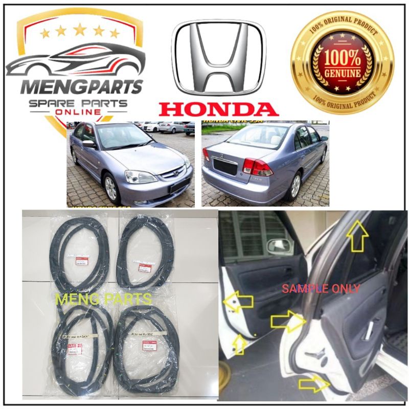 ORIGINAL HONDA CIVIC S5A 1.7 & S5G 2.0 2001Y-2004Y DOOR RUBBER *IN DOOR ...
