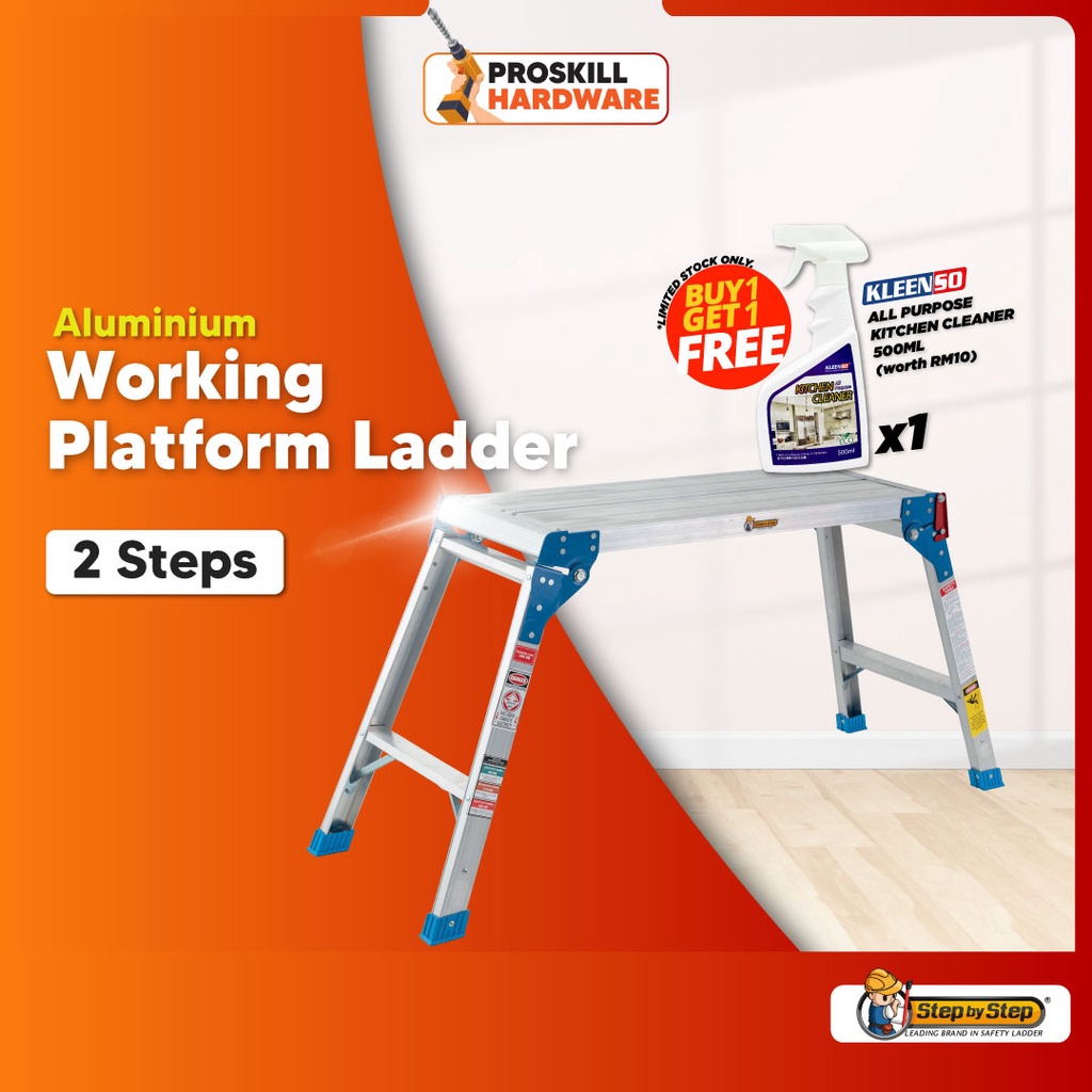 PROSKILL HARDWARE Aluminium Workbench Platform Ladder Aluminium Working ...