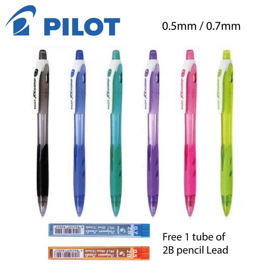 Pilot Rexgrip Pastel Color Mechanical Pencil Free Lead (Random Color ...