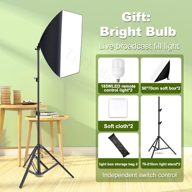 Foto Studio Light Set 50x70cm Softbox Lighting E27 Socket Light Lamp ...