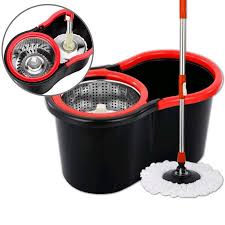 Magic Mop Bucket Set Microfiber Rotating Spin Mop Basket Mop Heads Mop ...