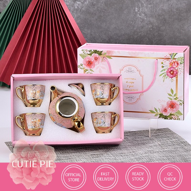 CP 5 in 1 Ceramics Tea cups Tea Pot Coffee cups set Cup with Plate Tea ...