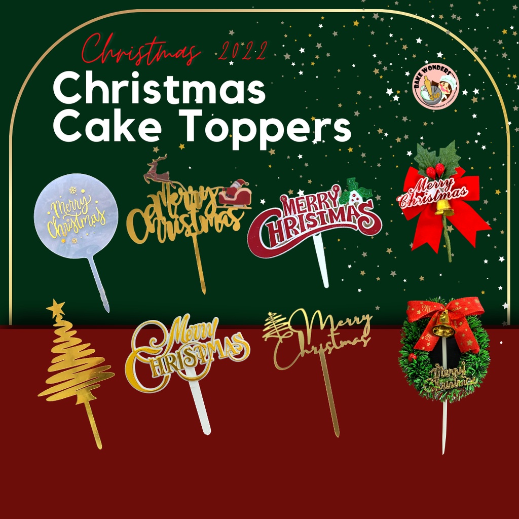 (BULK PRICE 10pcs) Christmas Cake Topper/ Christmas Bell Cake Topper ...