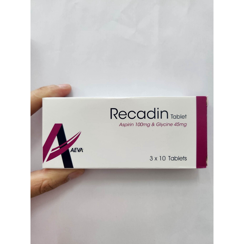(EXP:2/2024) Recadin(ASPIRIN 100mg+ GLYCERIN 45MG) Tablet 30s/box ...