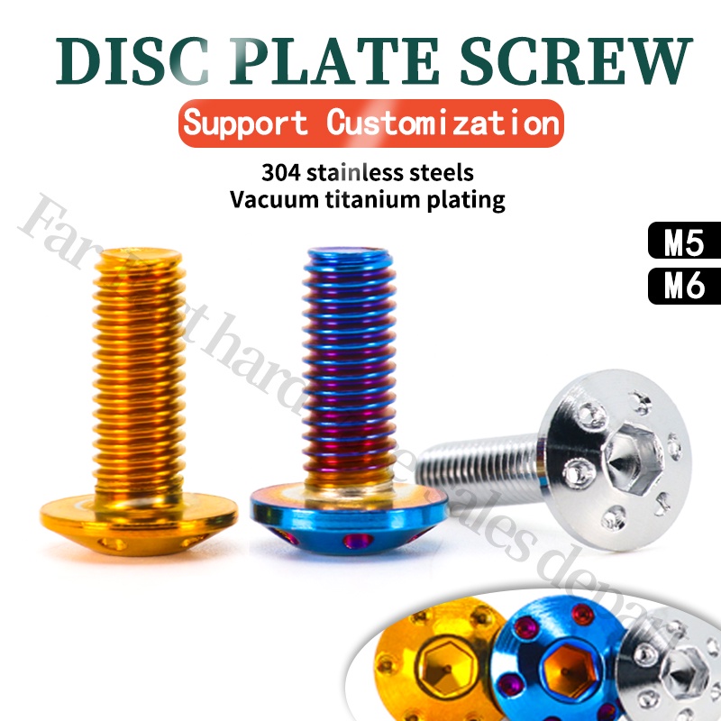 DISC PLATE SCREW TITANIUM M5M6 UNIVERSAL DISK SKRU Allen Cap ...