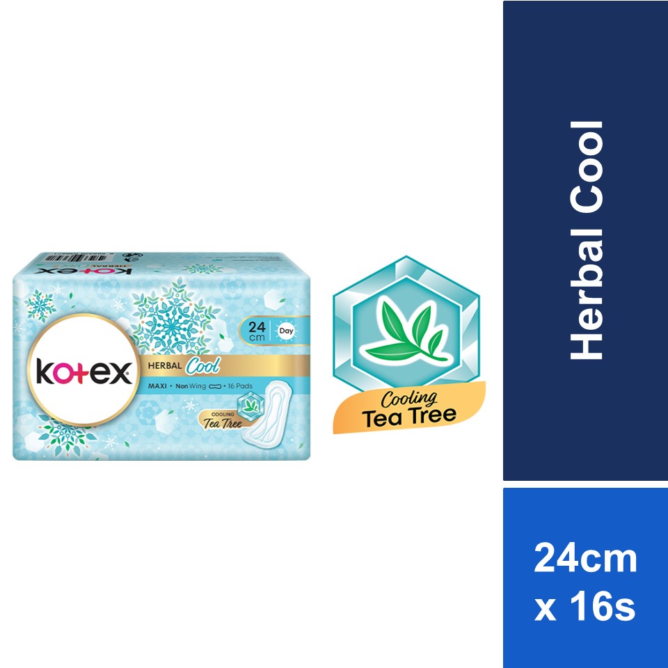 Kotex Herbal Cool Maxi Non Wing 24cm (16 pcs) | Shopee Malaysia