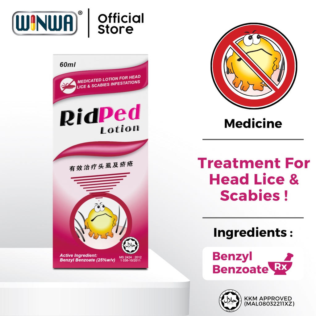 Ridped Lotion - Benzyl Benzoate For Head Lice, Scabies & Kutu (60ml ...