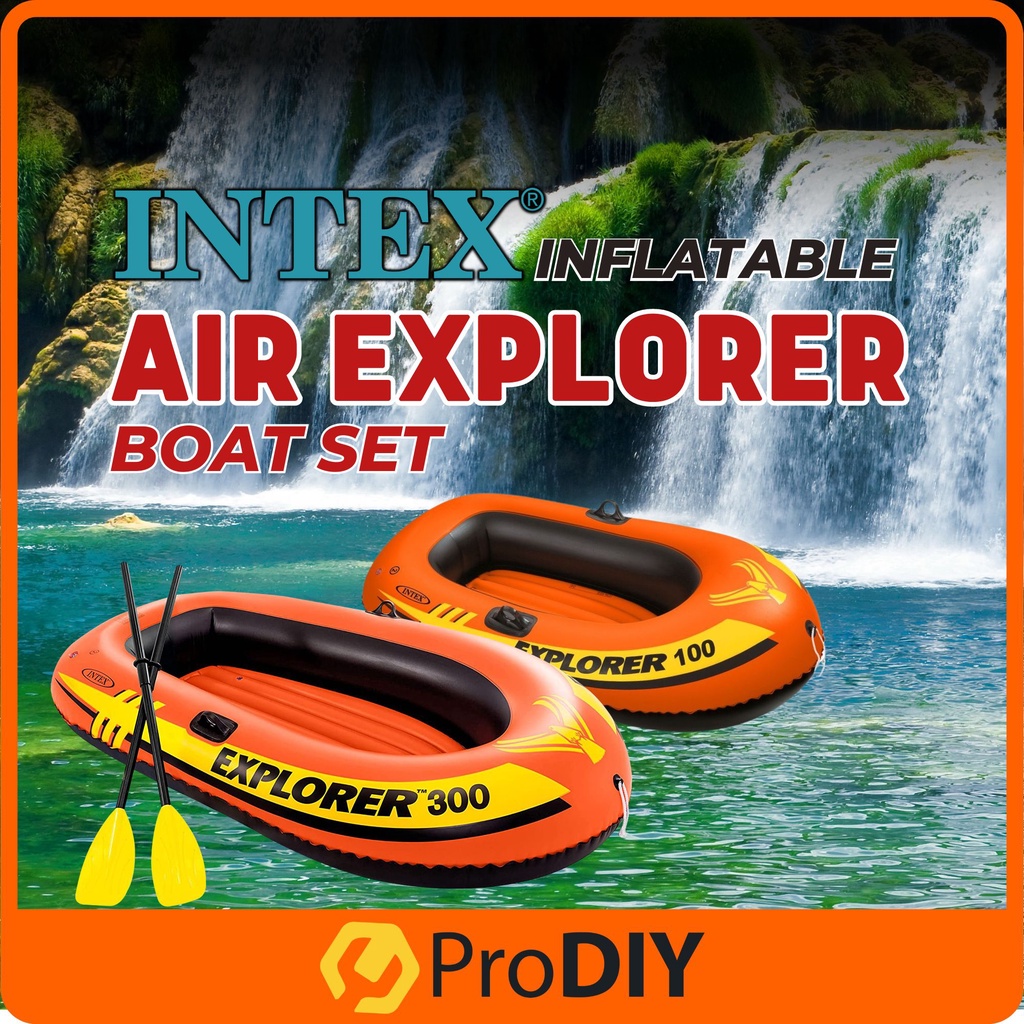 Intex Inflatable Boat Set EXPLORER Fishing Or Kayak Boat With Aluminium ...