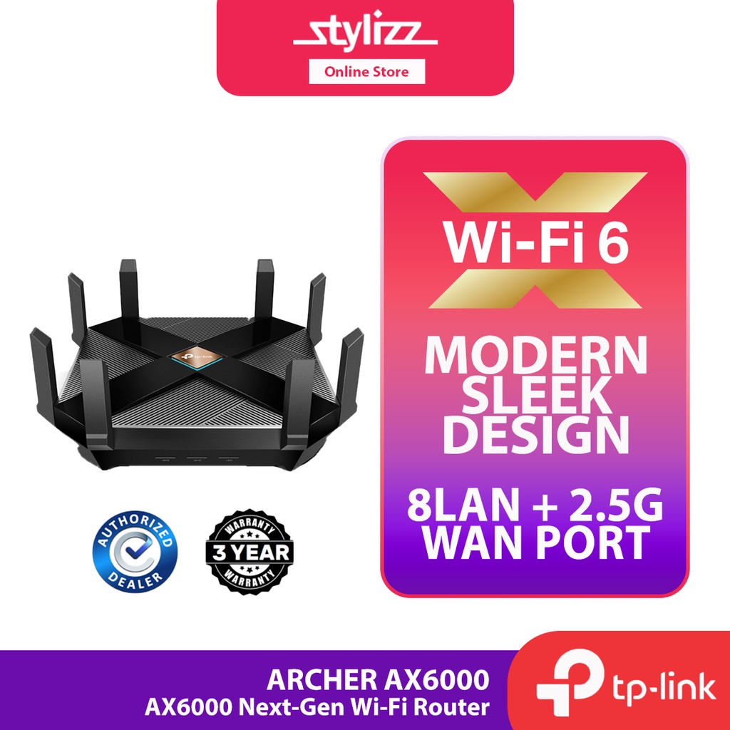 TP-Link Archer AX6000 WiFi 6 (802.11ax) AX6000 Next-Gen Smart Dual Band ...