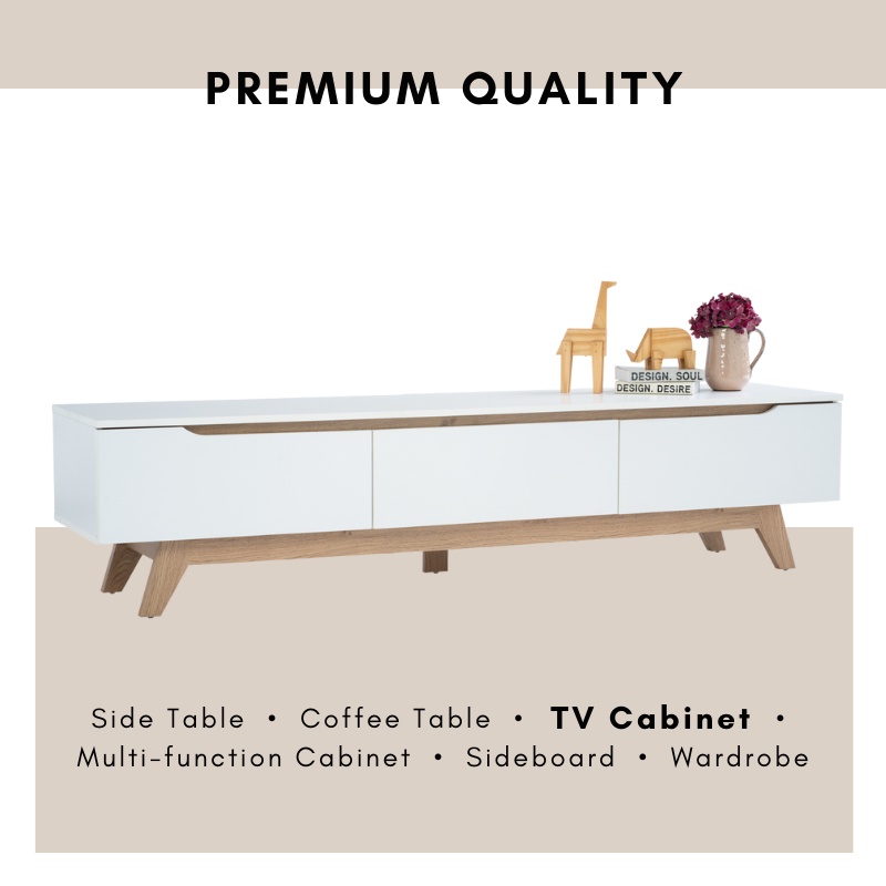 Alle - MANDO 1.8M White TV Cabinet / Minimalist TV Cabinet / Muji Style ...