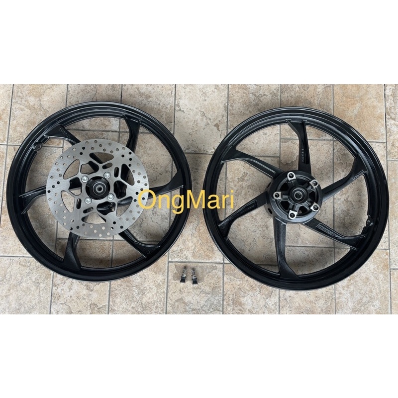 Yamaha Y15zr y16 sport rim zr 6kaki Pnp Hitam kilat black 1.60 1.85 x17 free (front disc ...
