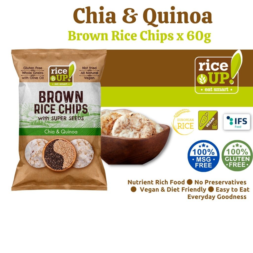 Chia & Quinoa Whole Grain Brown Rice Chips (60g) | Shopee Malaysia