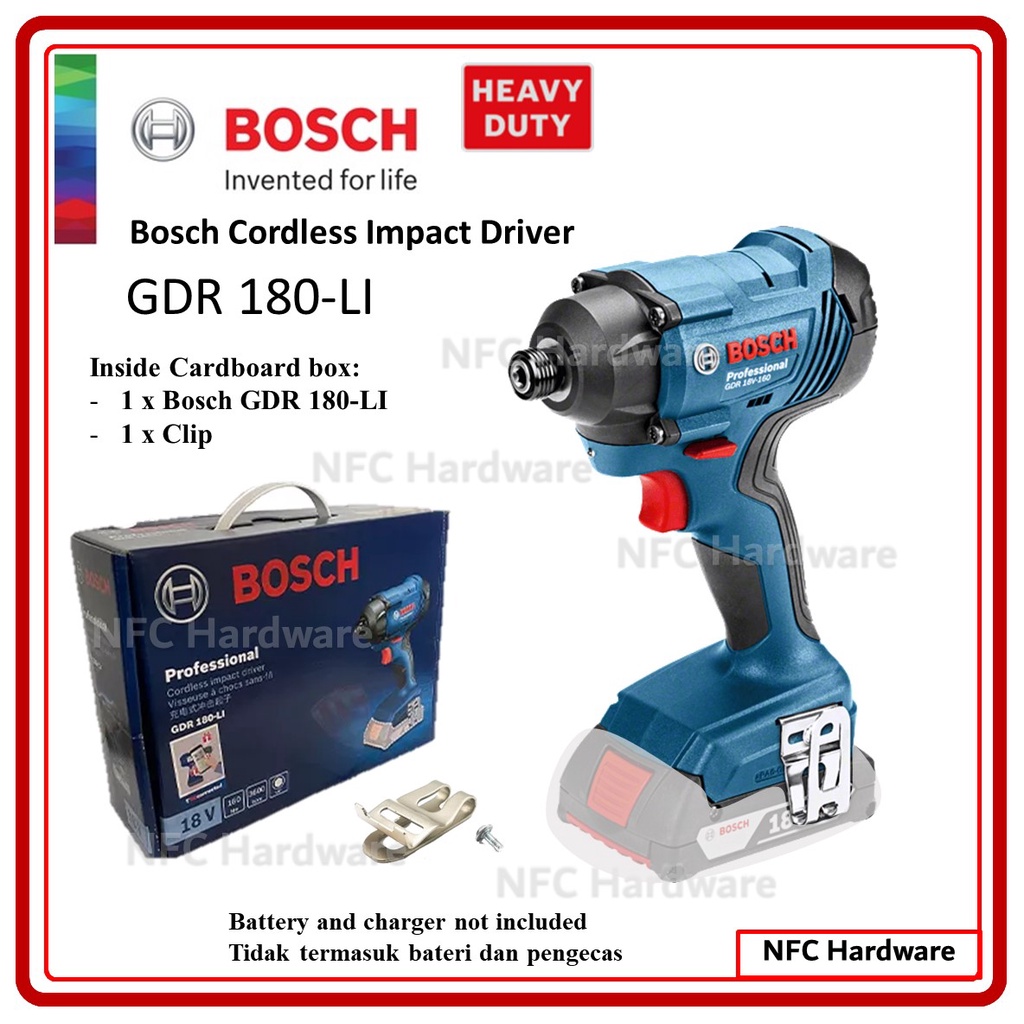 BOSCH GDR 180-LI Cordless Impact Driver (Solo) | Shopee Malaysia