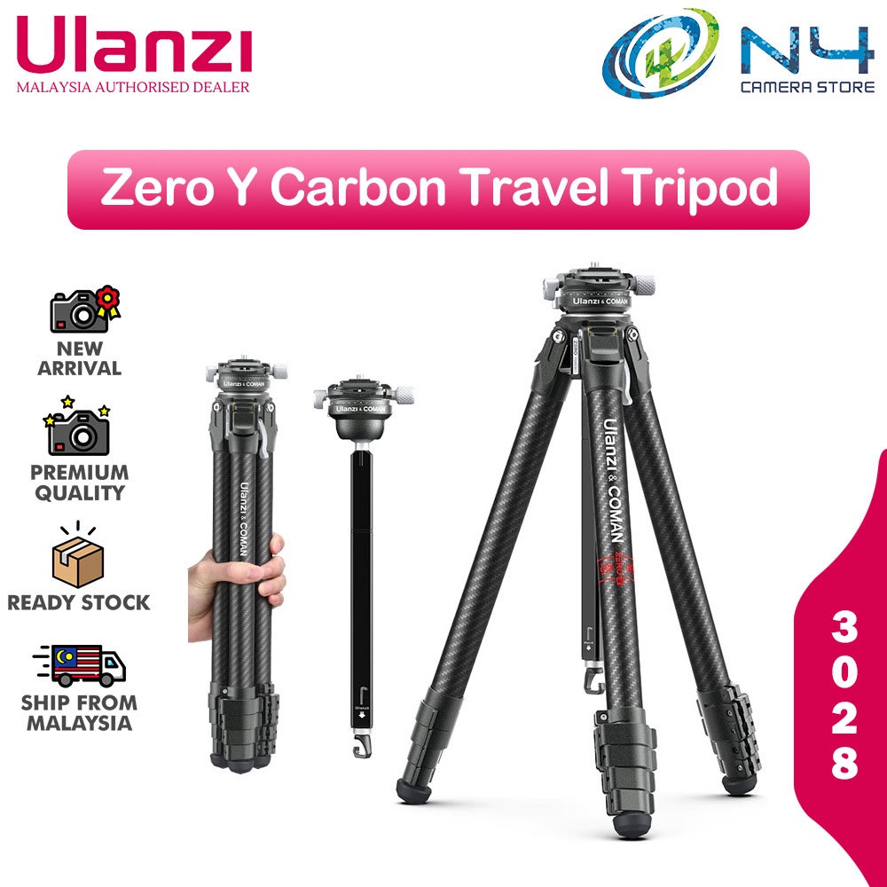 Ulanzi Coman Zero X Zero Y Lightweight Travel Tripod Full Carbon Fiber ...