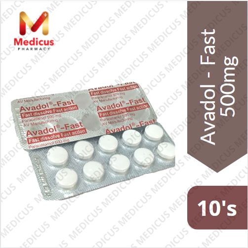 Avadol - Fast Tablet Paracetamol 500mg 10's (Exp: 09/2025) | Shopee ...