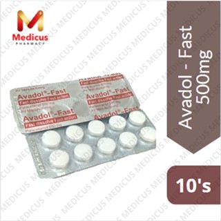 Avadol - Fast Tablet Paracetamol 500mg 10's (Exp: 09/2025) | Shopee ...