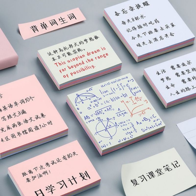 100 Sheets Sticky Notes Morandi Colorful Memo Label Sticker Bookmarks ...