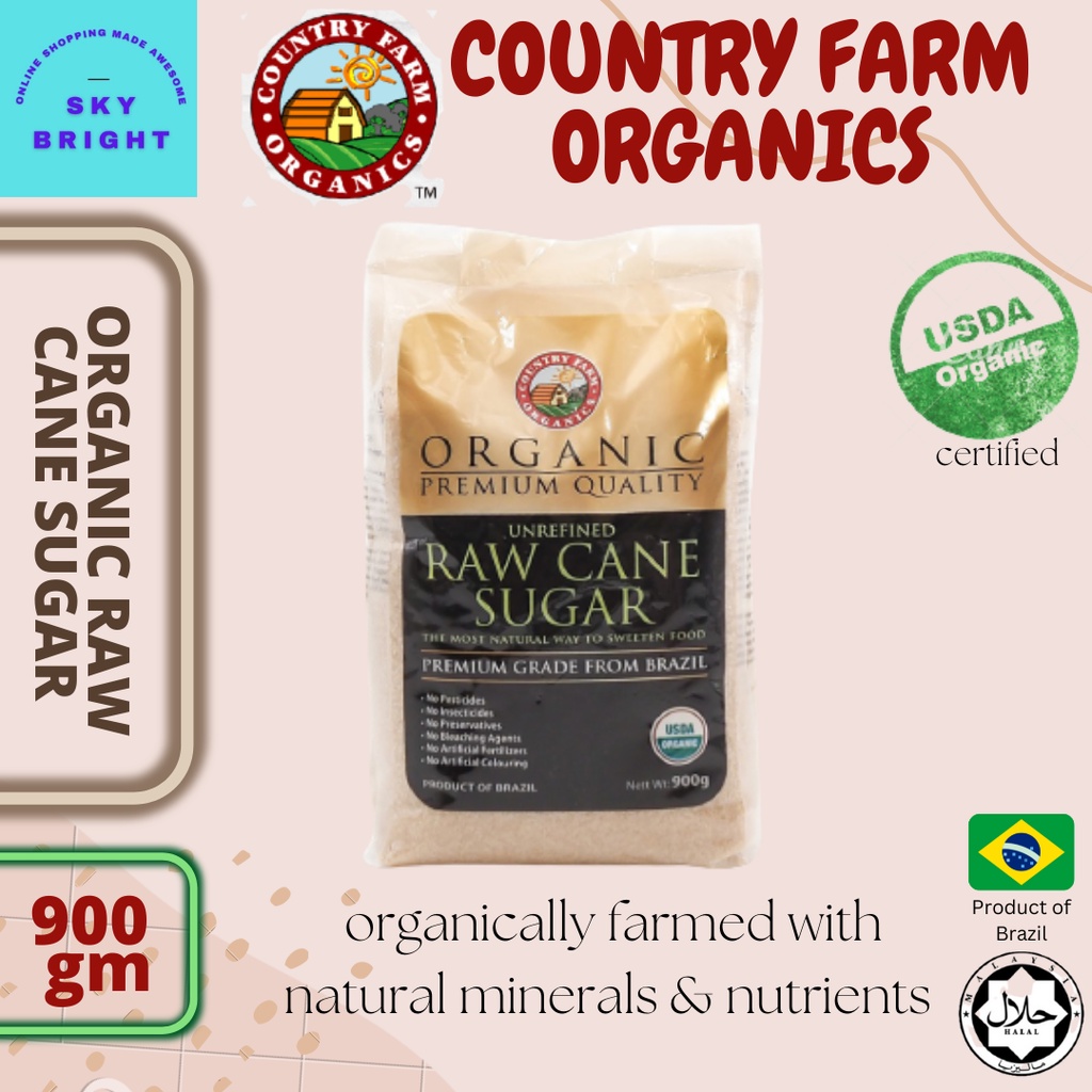 organic sugar Country Farm 100% Natural Sweetener Organic Raw Cane ...