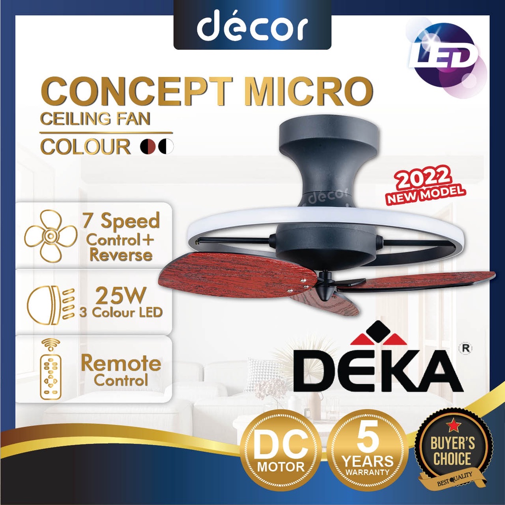 DEKA Fan DEKA CONCEPT MICRO 20" 3 Blades 14 Speed DCMotor Remote ...