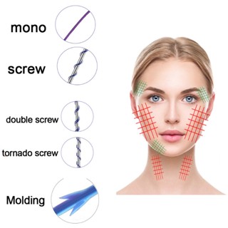 PDO/PCL Threads Cog Fox Eye Jaw Line Face Lifting Cog Mono Screw Threads Lifting Hilos 20PCS ...