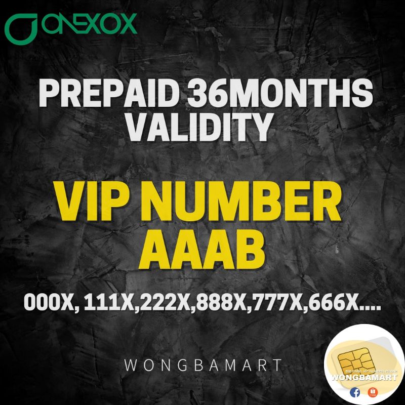 VIP NUMBER Prepaid AAAB series nombor cantik prepaid xox sim card ...