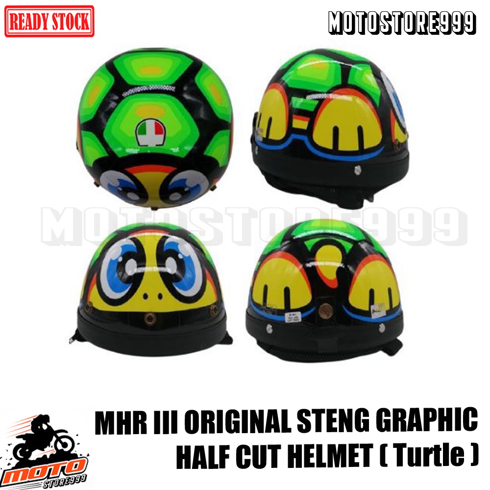 MHR III ORIGINAL STENG GRAPHIC HALF CUT HELMET TURTLE READY STOCK ...