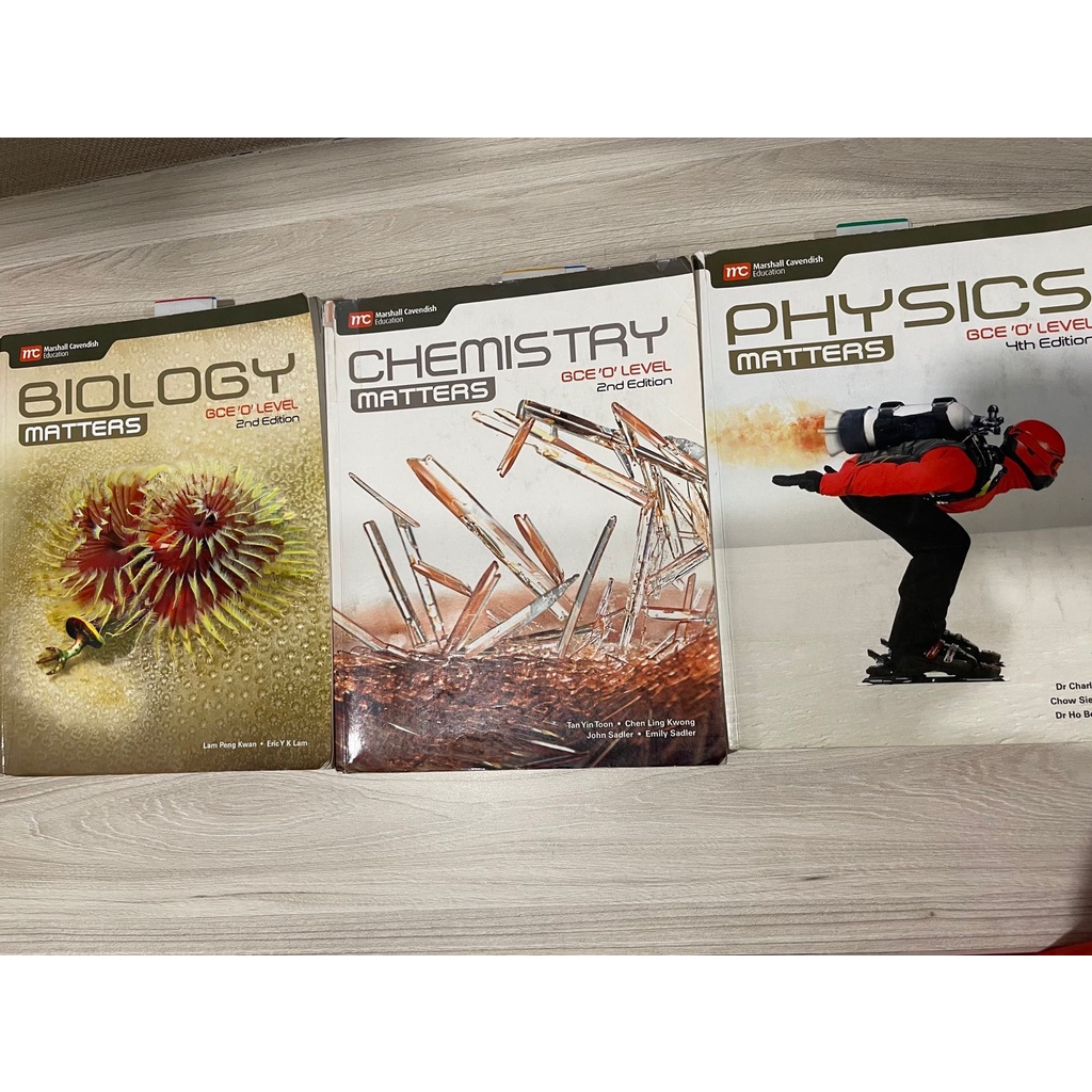 (ALL IN ONE SET - 3 BOOKS) GCE O-Level Biology, Chemistry & Physics ...