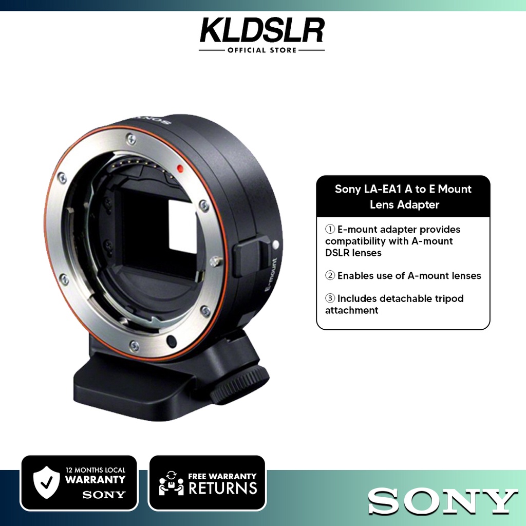 Sony LA-EA1 A-Mount to E-Mount Adapter (Sony Malaysia) | Shopee Malaysia