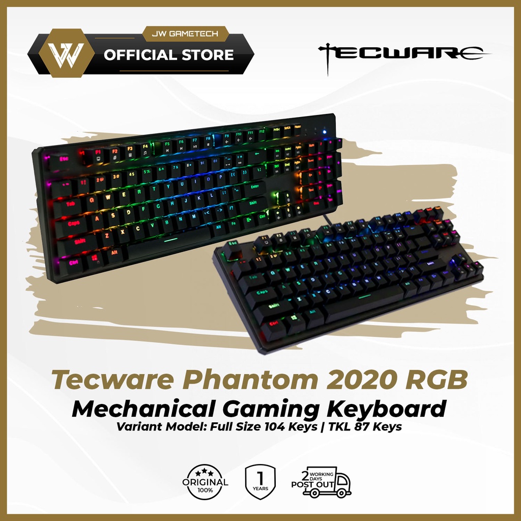 Tecware Phantom 2020 RGB Mechanical Gaming Keyboard - Full Size 104 ...