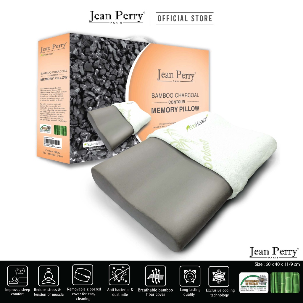 Jean Perry Eco health Bamboo Charcoal Memory Pillow - Contour | Shopee ...