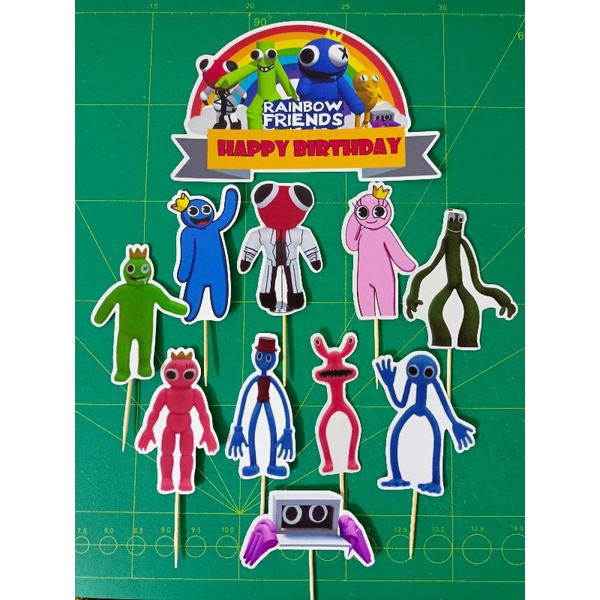 RAINBOW FRIENDS CAKE TOPPER (FREE ADD NAME) | Shopee Malaysia