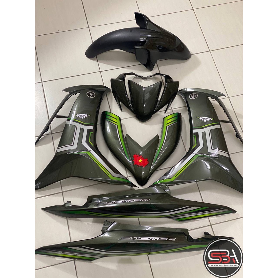 COVERSET BODYSET LC135 LC V8 DNLGM ARMY GREEN FUEL INJECTION FI YAMAHA ...