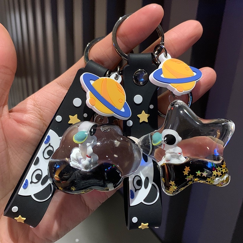 Astronauts star design keychain oily milk tea cup keychain fashion ...