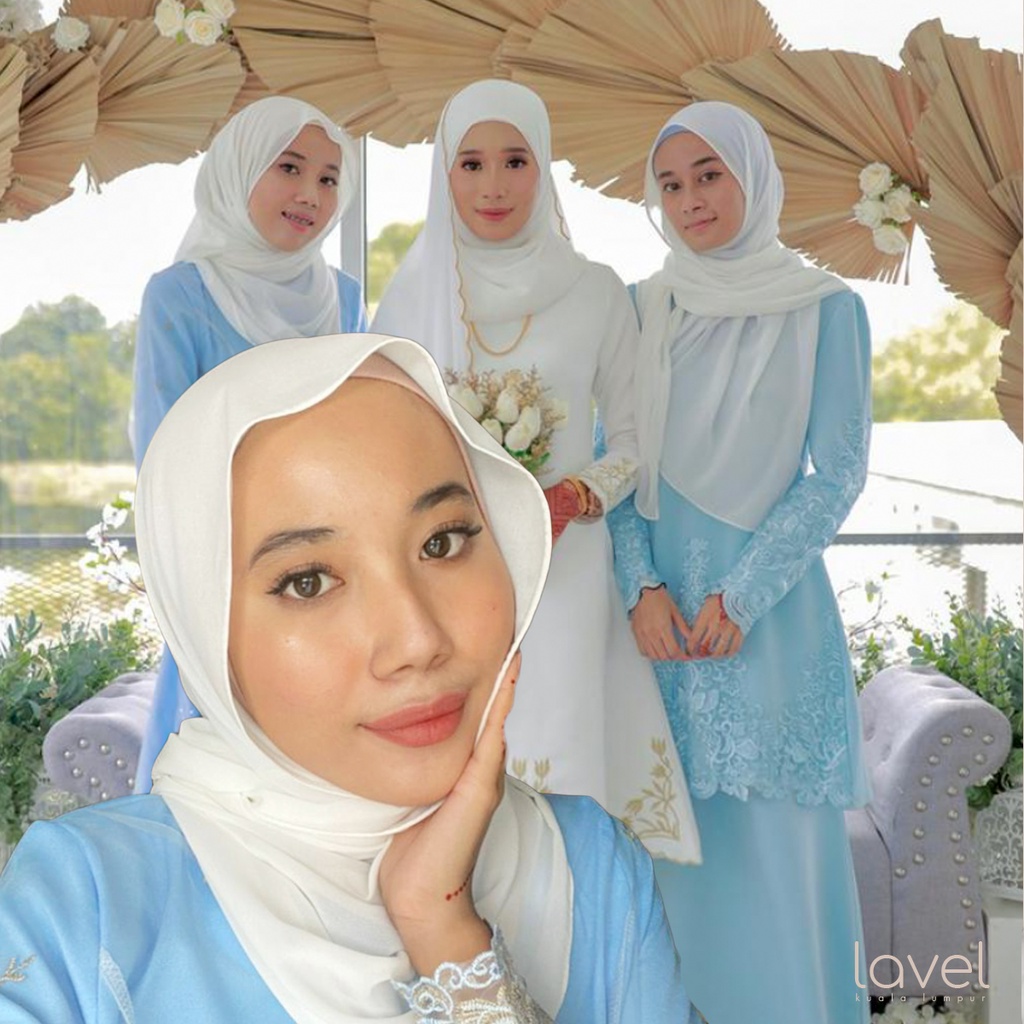 Shawl Offwhite Chiffon Nikah Shawl Heavy Chiffon Pengantin Nikah Kahwin ...