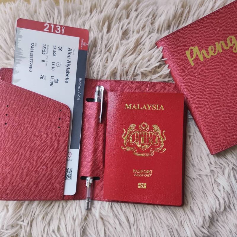 Custom Name Passport Cover Passport Holder Letak Nama Personalized